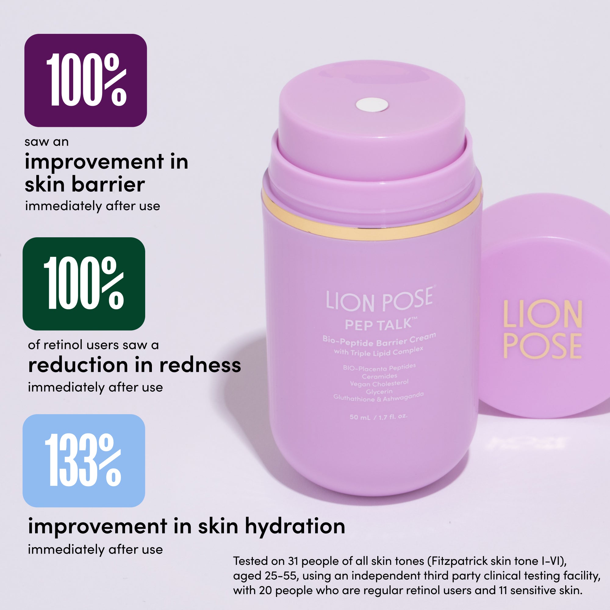 Lion Pose - PEP TALK™ Skin Barrier Repair Cream for Post-Acne Dark ...